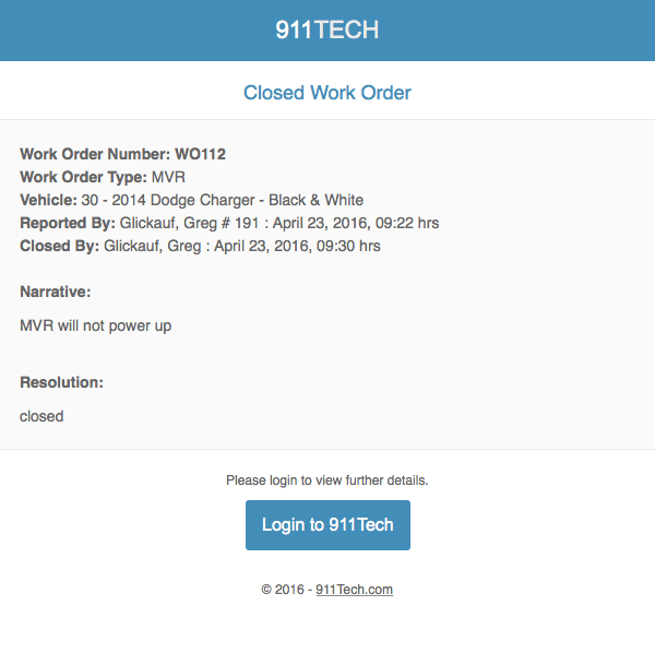 Work Orders – 911Tech