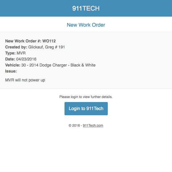 Work Orders – 911Tech