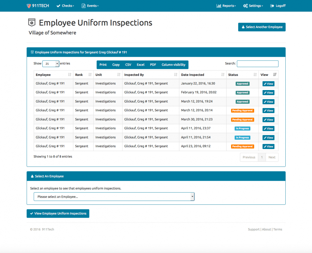Employee Inspections - 911Tech