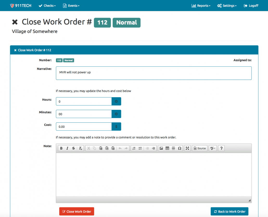 Work Orders - 911Tech
