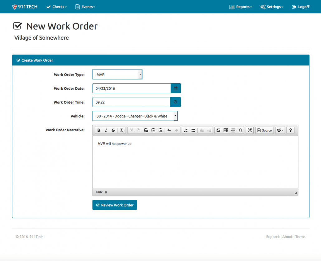 Work Orders - 911Tech